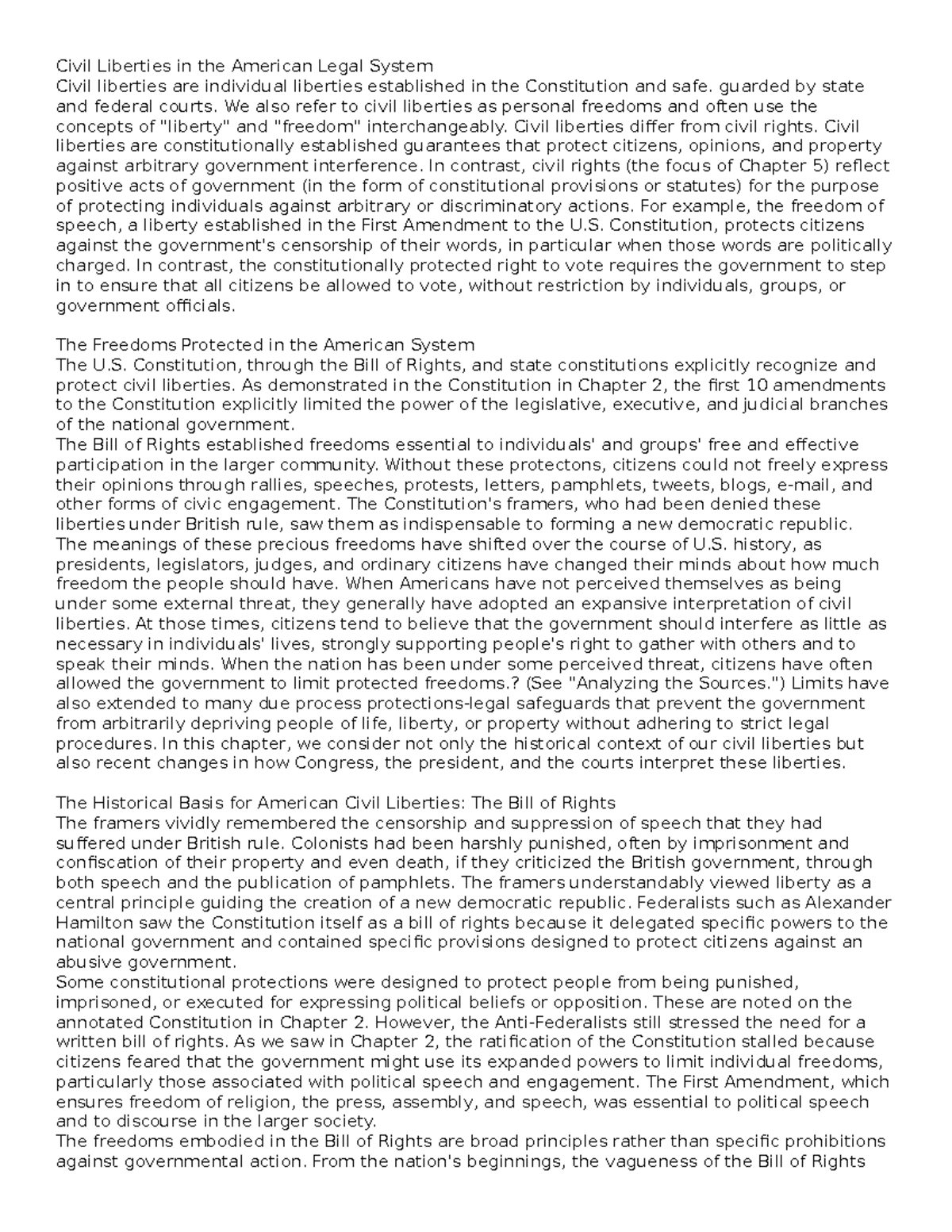 McGrawhill Democracy Now Essential Edition Textbook Chapter 4: Civil ...