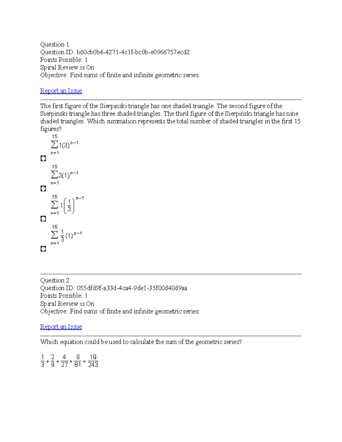 Alg with Finance Study Guide: Spiral Review Questions and Solutions ...