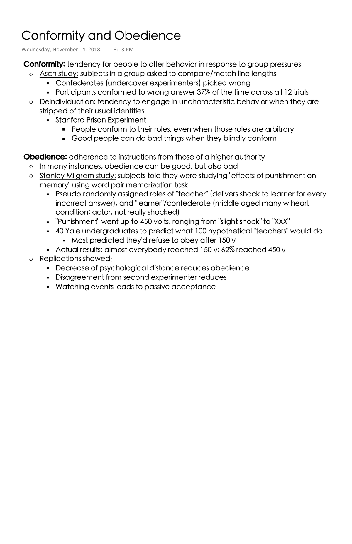 Conformity and Obedience - Conformity: tendency for people to alter ...