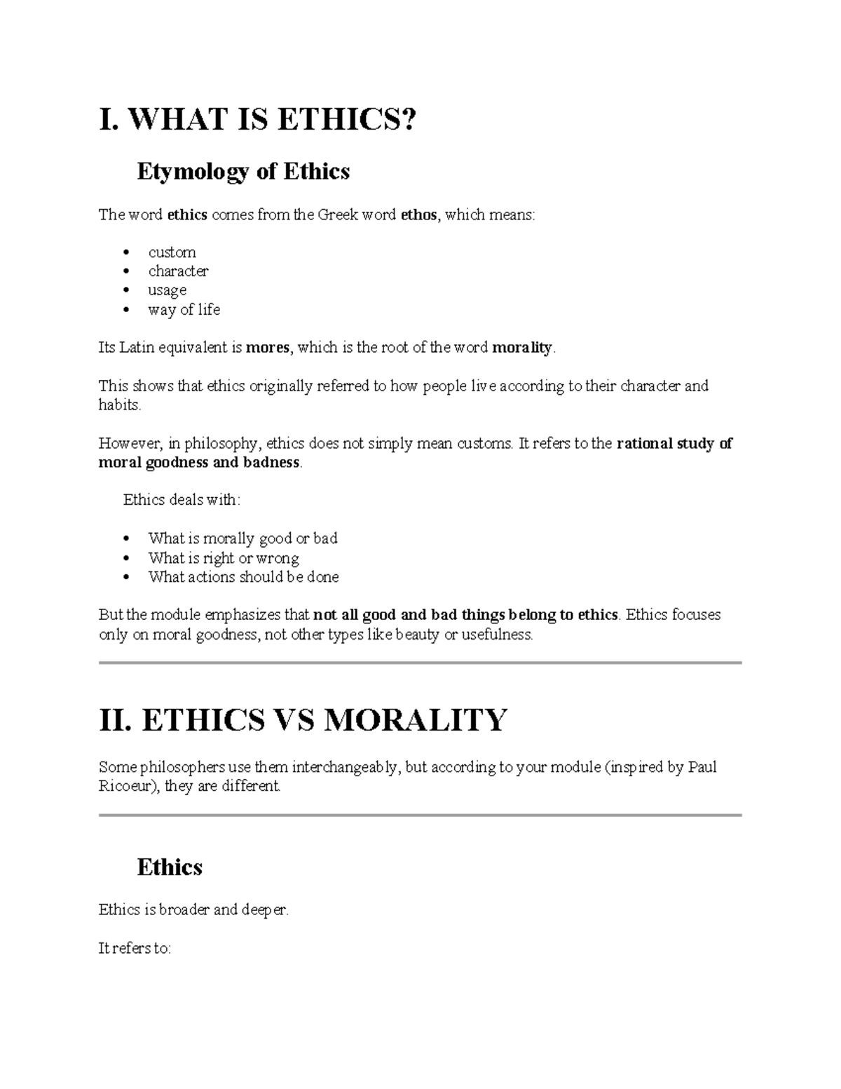 Cogni 4: Understanding Ethics and Virtue Ethics Concepts - Studocu