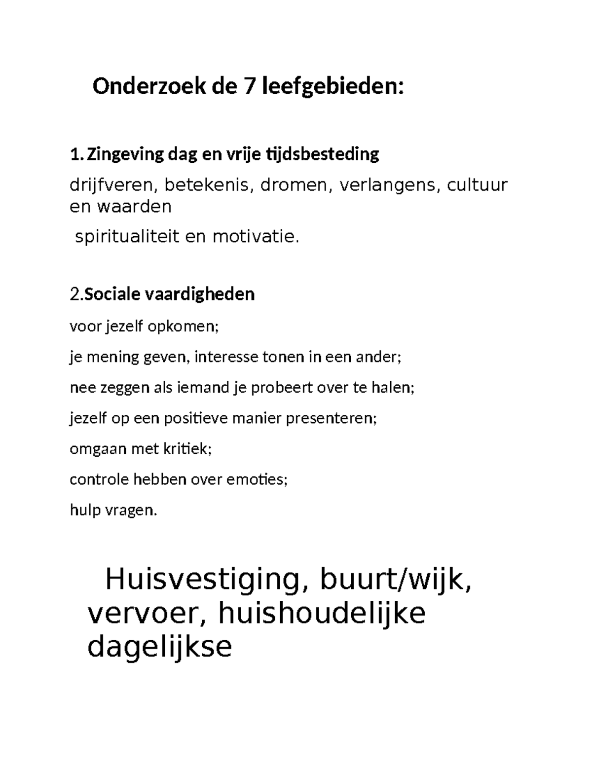 Onderzoek naar de 7 Leefgebieden: Belangrijke Aspecten en Vaardigheden ...