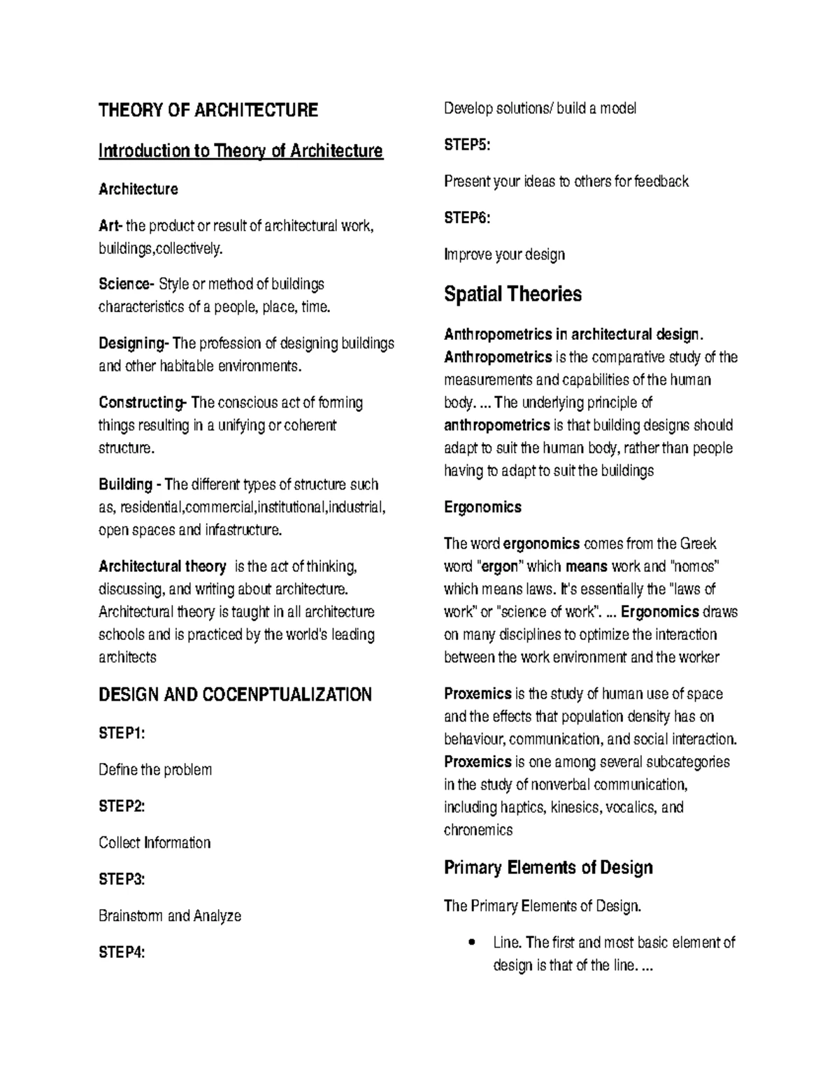 TOA 1 Module 1-2 - notes - 1: Introduction to Theory of Architecture By ...