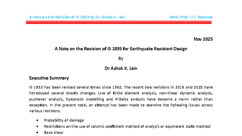 IS 1893: 2025 Revision Insights for Earthquake Resistant Design - Studocu