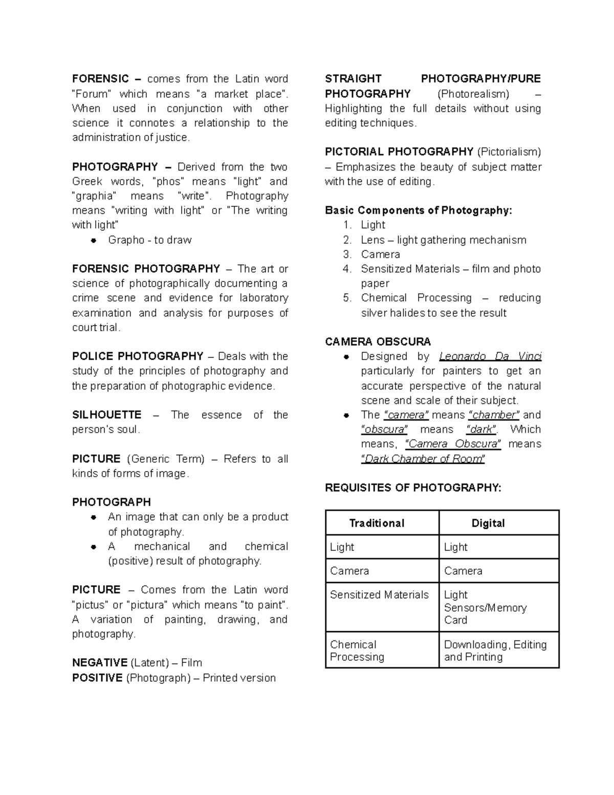 Forensic Photography (Course Code: FP101) - Comprehensive Study Guide ...