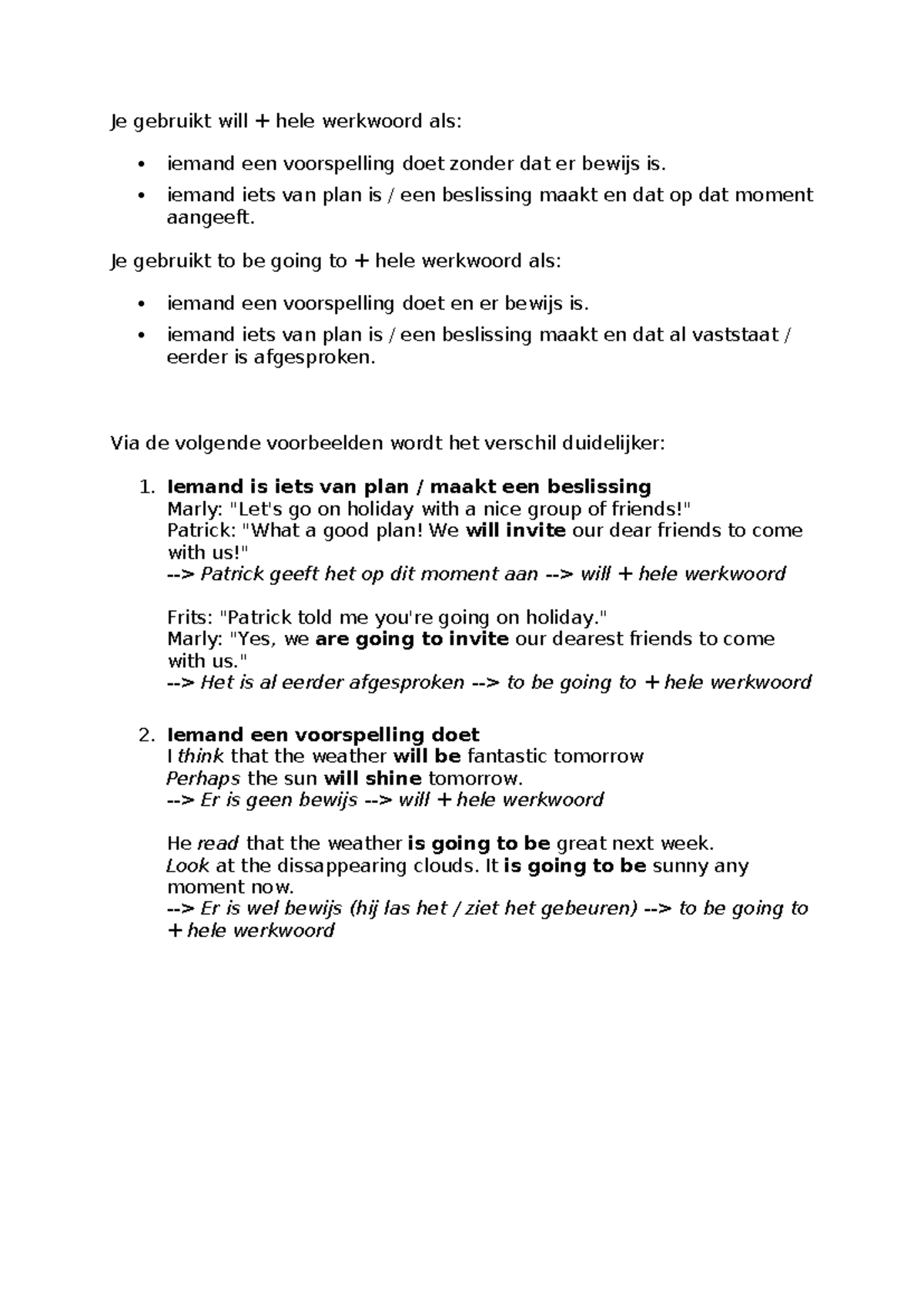 English Grammar: Will vs. Going To Explained - Studeersnel