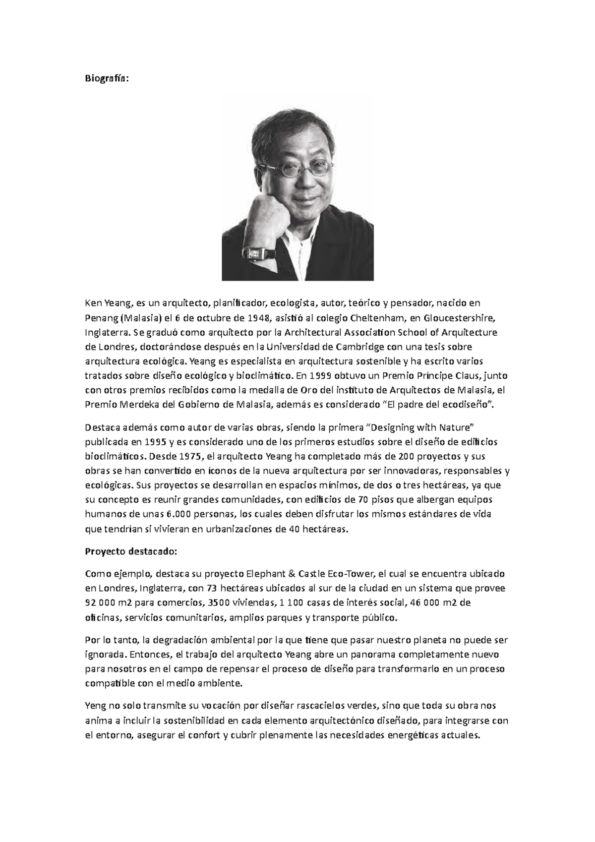 Ken Yeang - HISTORIA.ARQUITECTURA.TEORÍA.RESUMEN. - Biografía: Ken ...