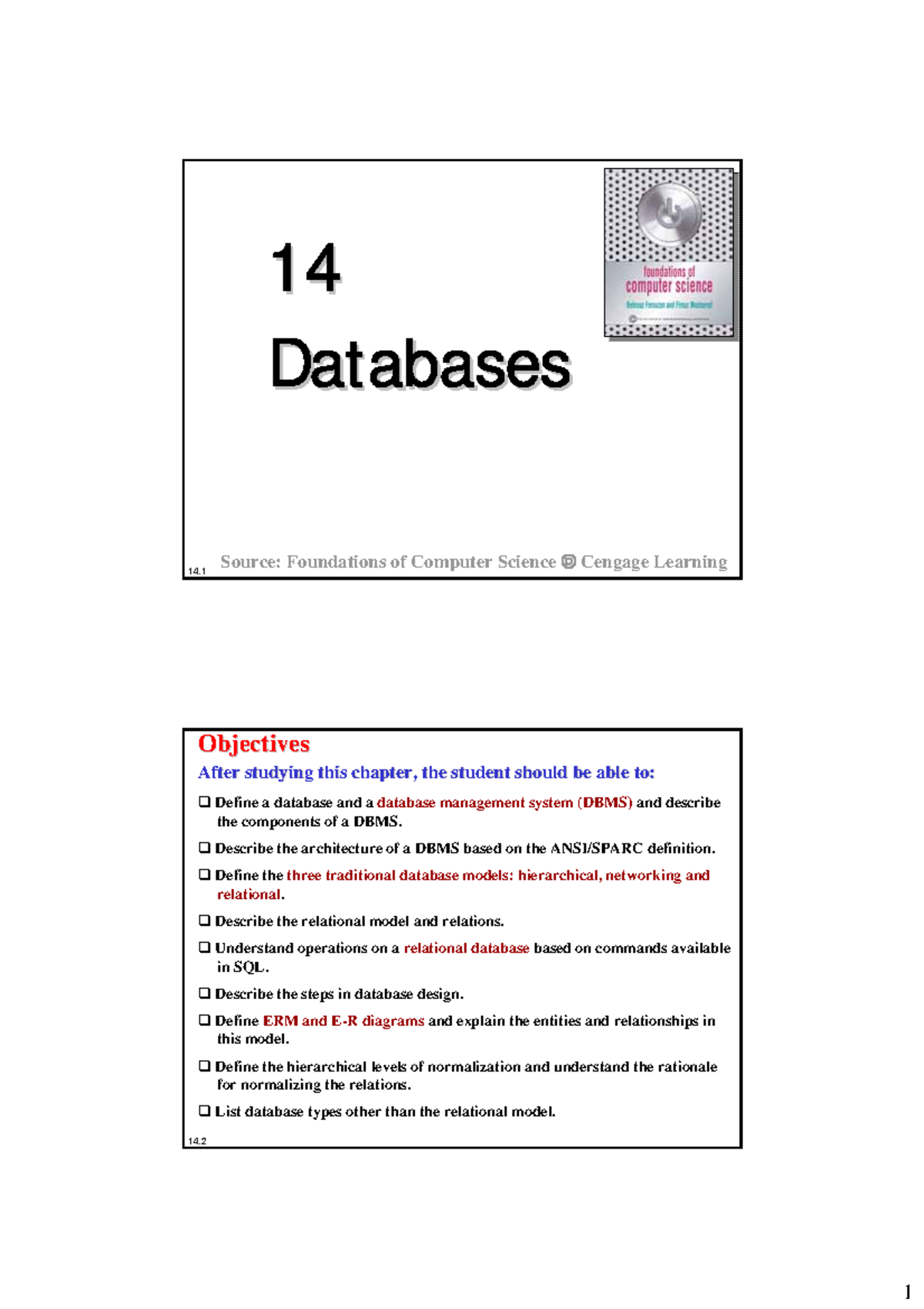 COS1521 - Foundations of Computer Science - Chapter 14: Databases - Studocu