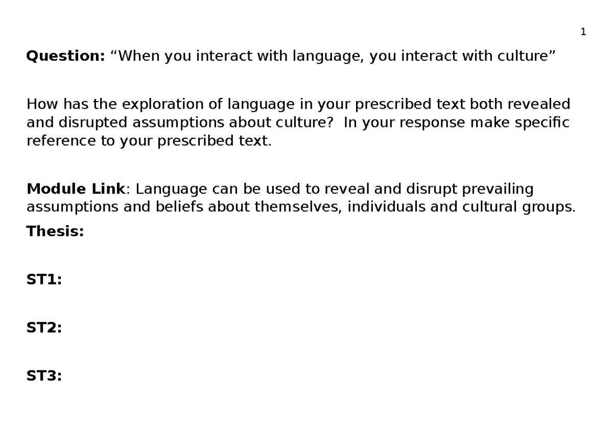 Module A Exam Questions: Culture, Language, and Identity Exploration ...