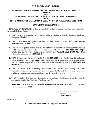 THE 1900 Buganda Agreement IN Summary - THE 1900 BUGANDA AGREEMENT IN ...