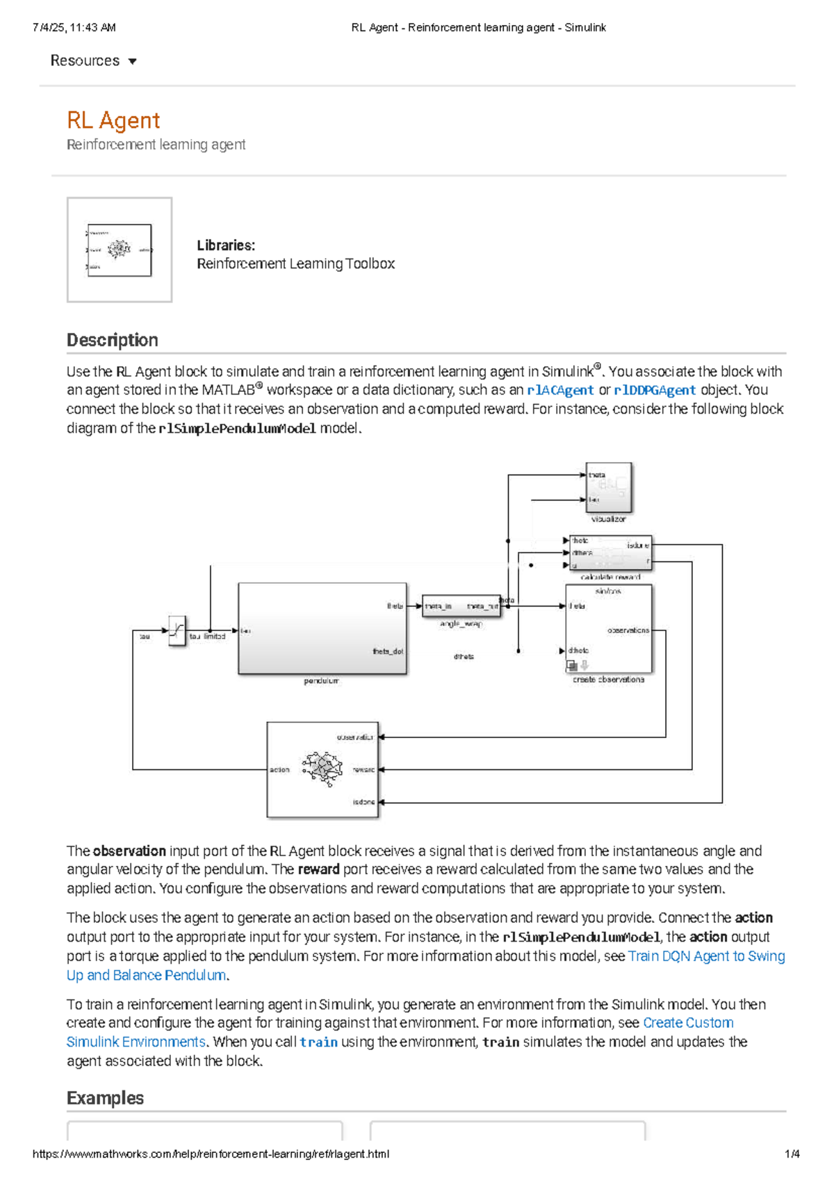 RL Agent - Reinforcement Learning Agent in Simulink Resources - Studocu