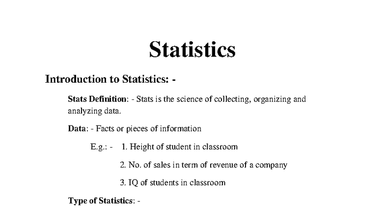 Statistics 101: Introduction to Data Analysis and Measurement - Studocu