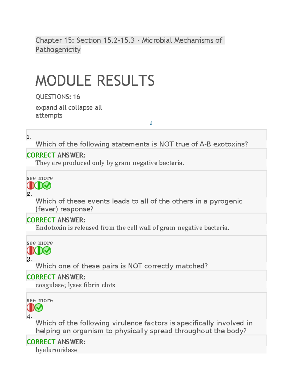 Ch-15 Microbial Mechanisms of Pathogenicity Quiz and Notes - Studocu