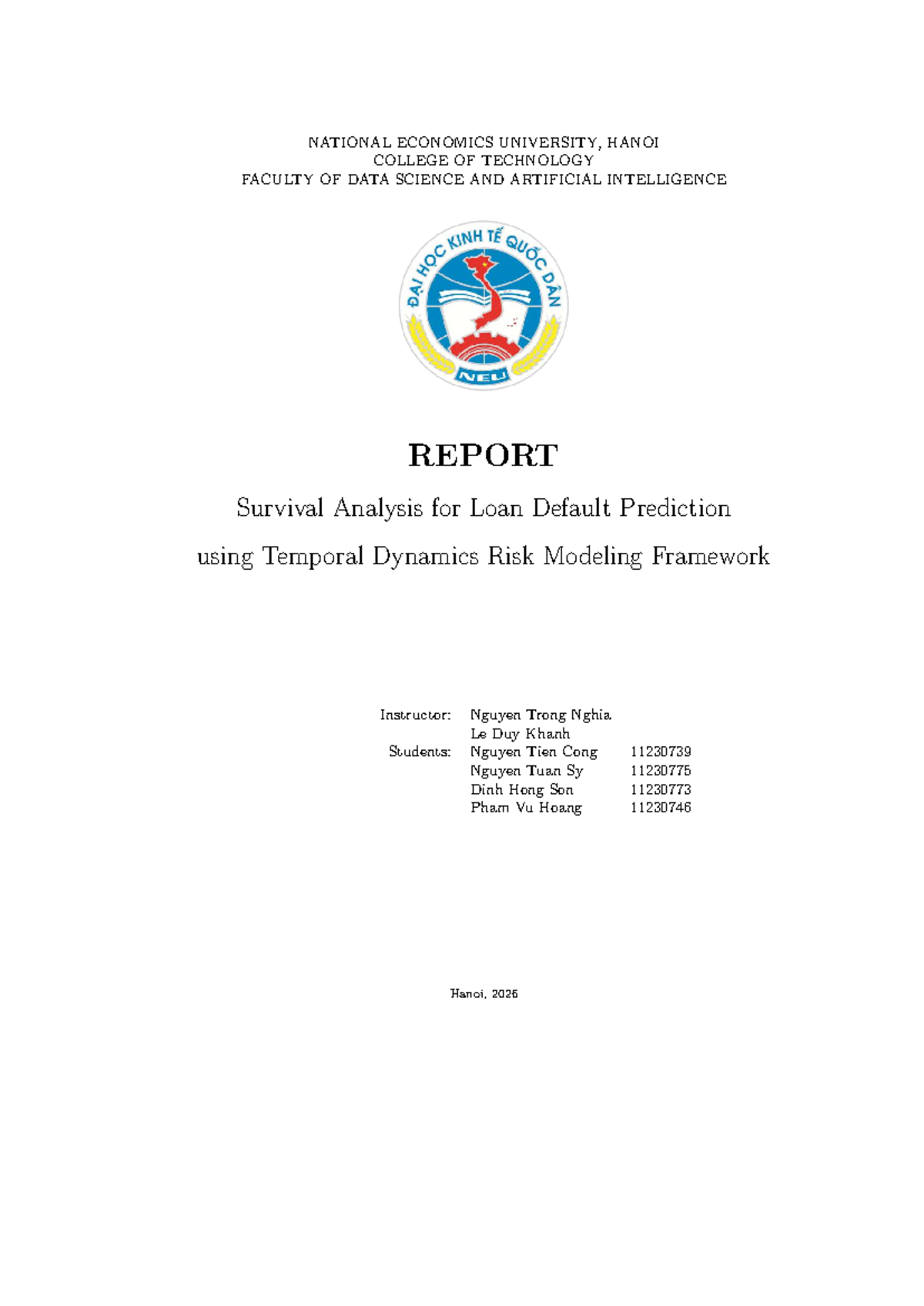 Survival Analysis for Loan Default Prediction (DSAI 11230739) - Studocu