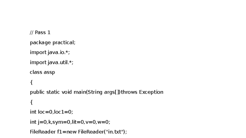 Updated Pass 1 Practical Assignment - SPOS - Studocu