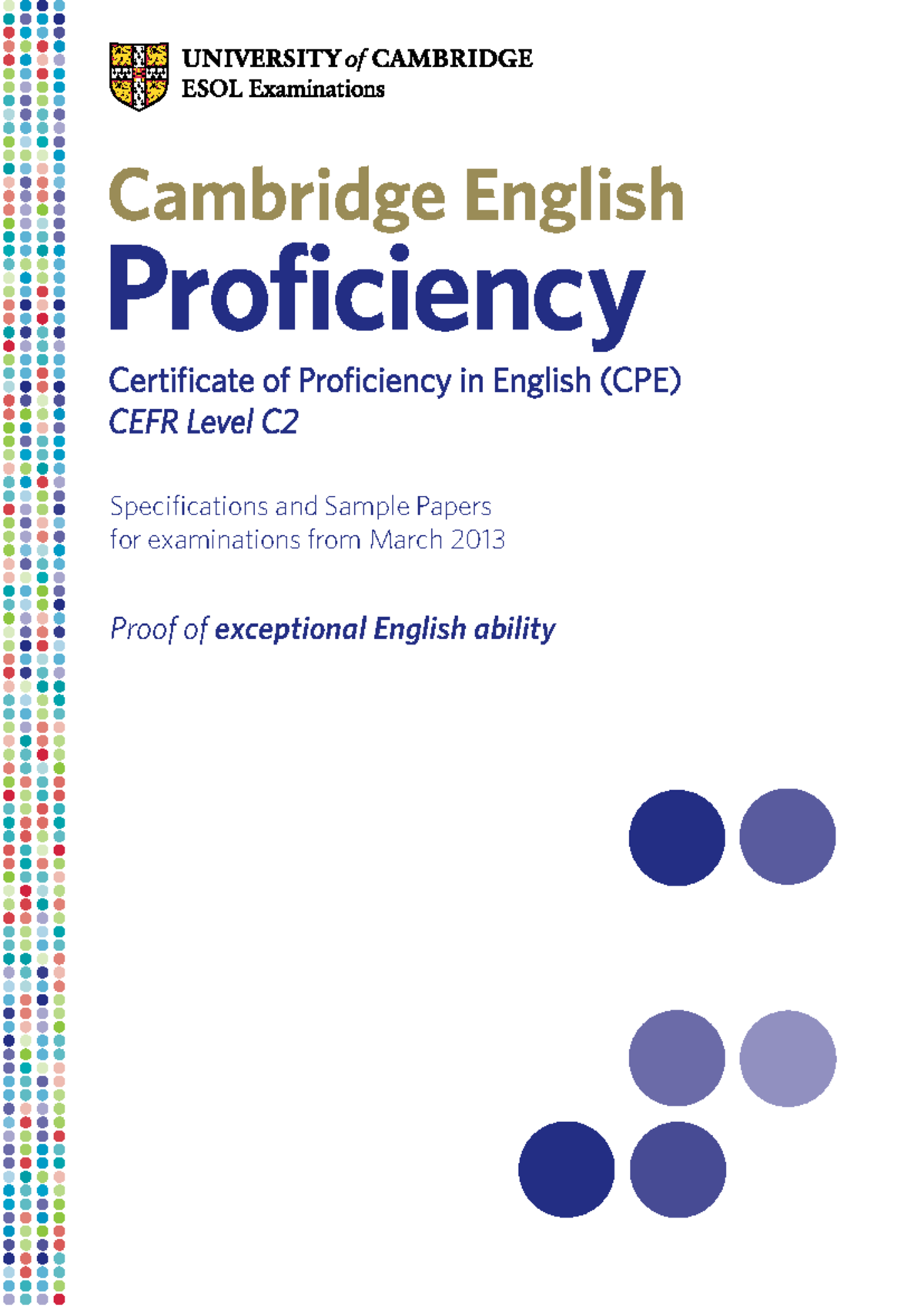 Cambridge English Proficiency Exam Specs & Sample Papers - Studeersnel