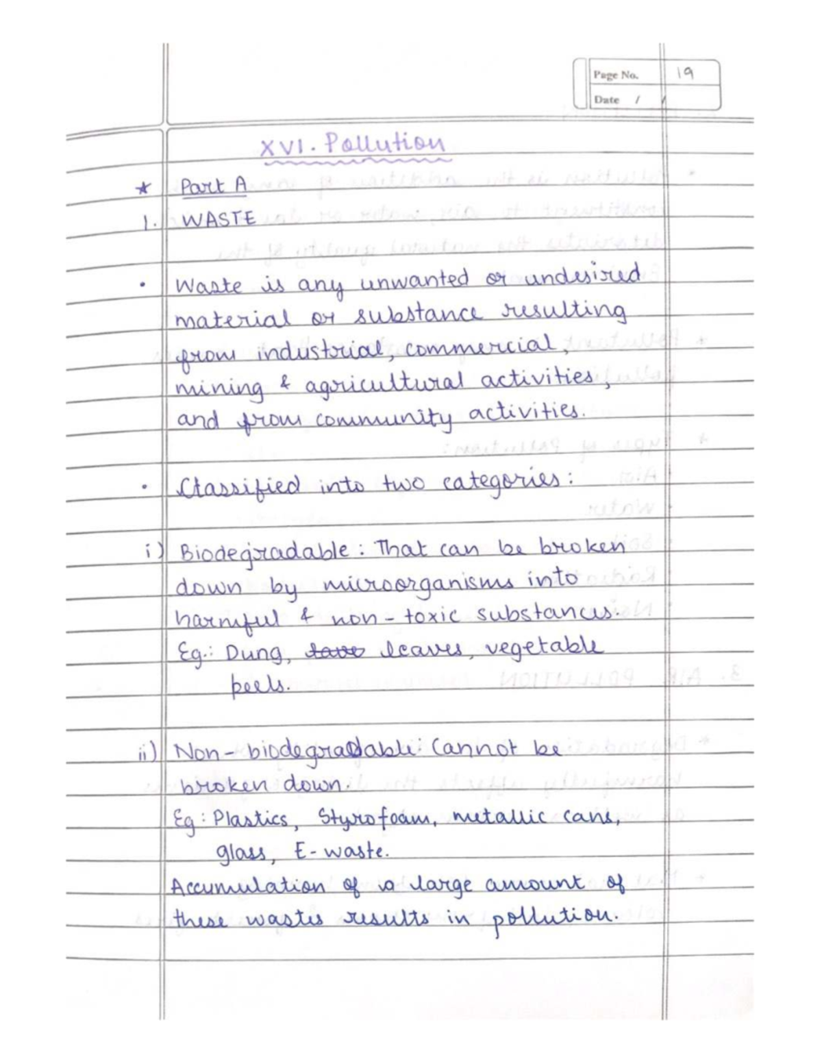 Pollution Notes - Understanding Waste and Its Impact on Environment ...
