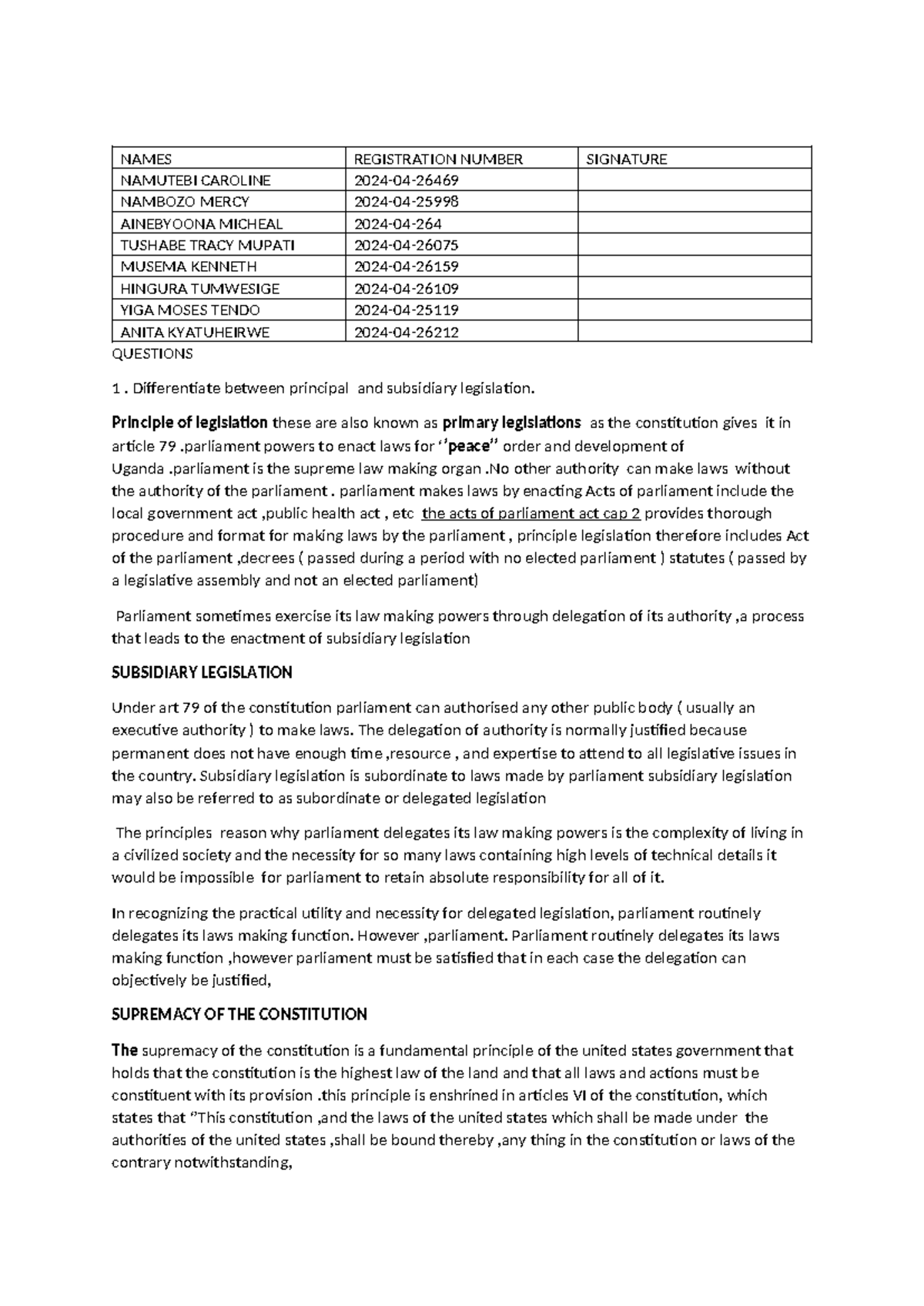 Government Organs & Their Legislative Roles: A Study Guide - Studocu