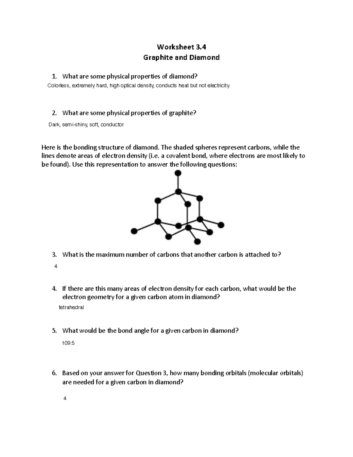 CHEM1061 CLUE Wksht 3 - CHEM 1061 Worksheet 3.4 - Worksheet 3. Graphite ...
