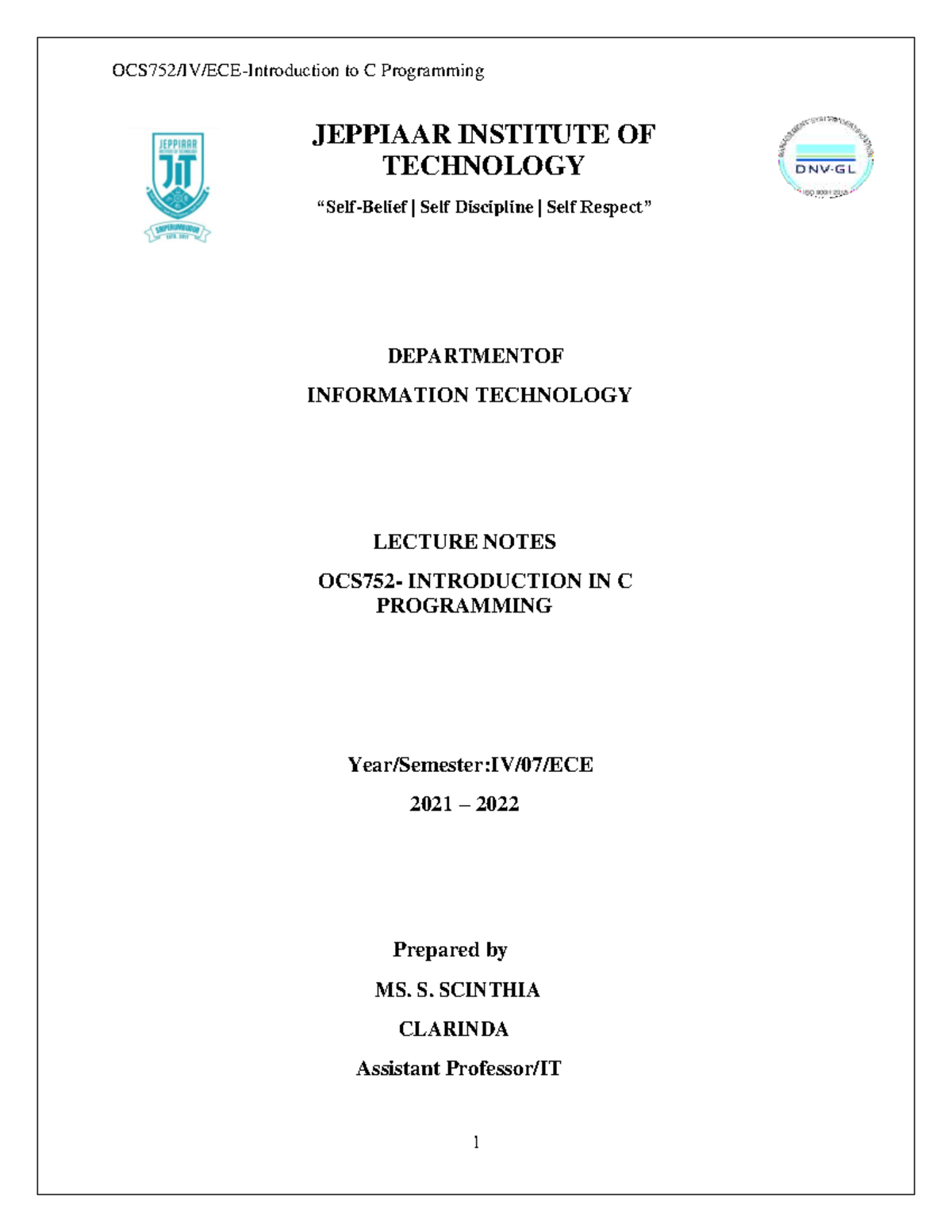C Programming Unit 1 Structure Of C Program Basics Data Types Constants Variables