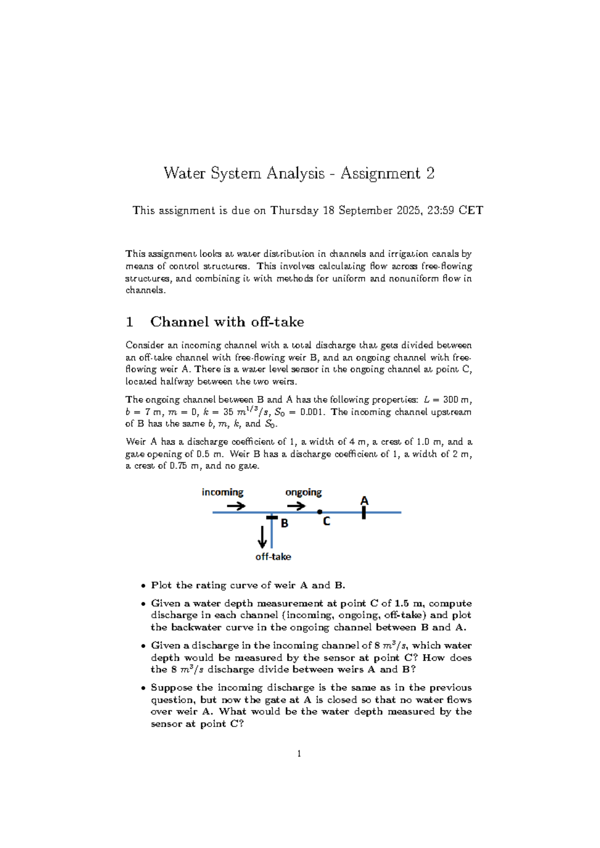 CTB3360 Water System Analysis Assignment 2: Flow Distribution in ...
