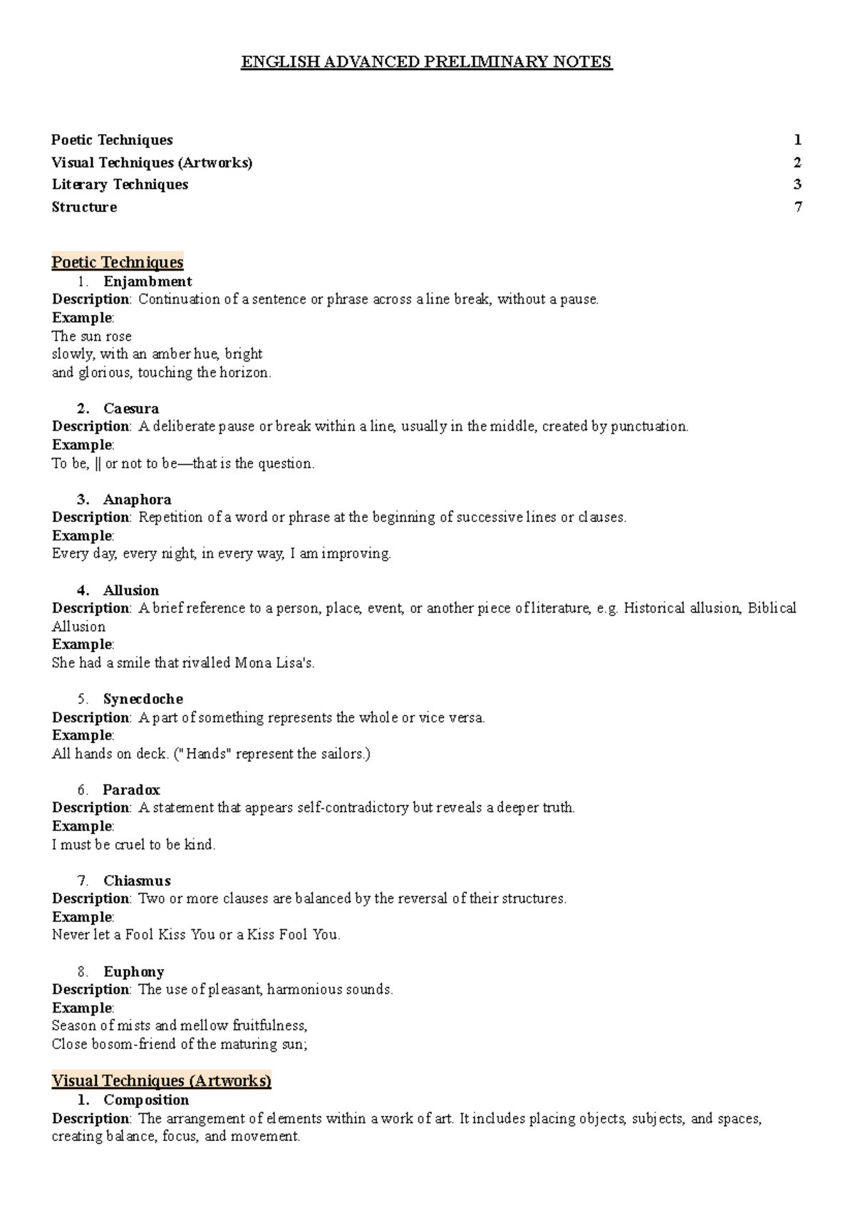 NEVA NIJU - English Advanced Preliminary Notes on Poetic & Visual ...