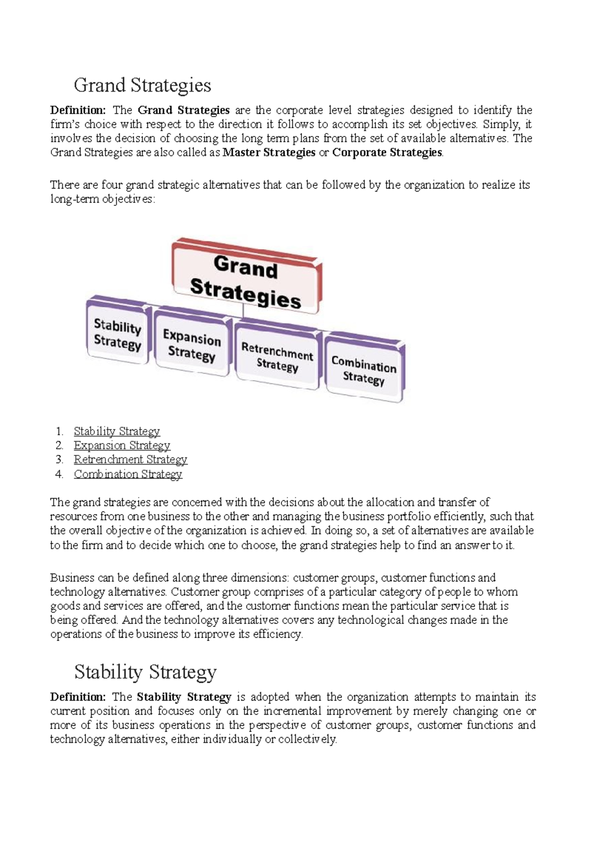 Grand strategies - Simply, it involves the decision of choosing the ...