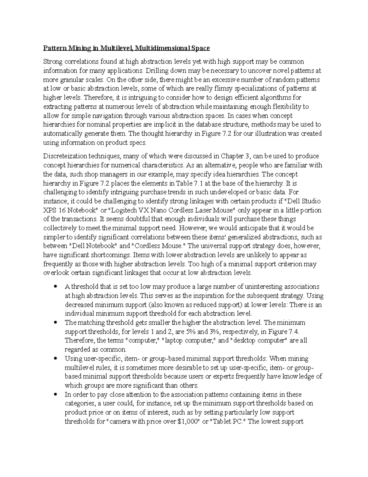 Pattern Mining in Multilevel, Multidimensional Space - Drilling down ...