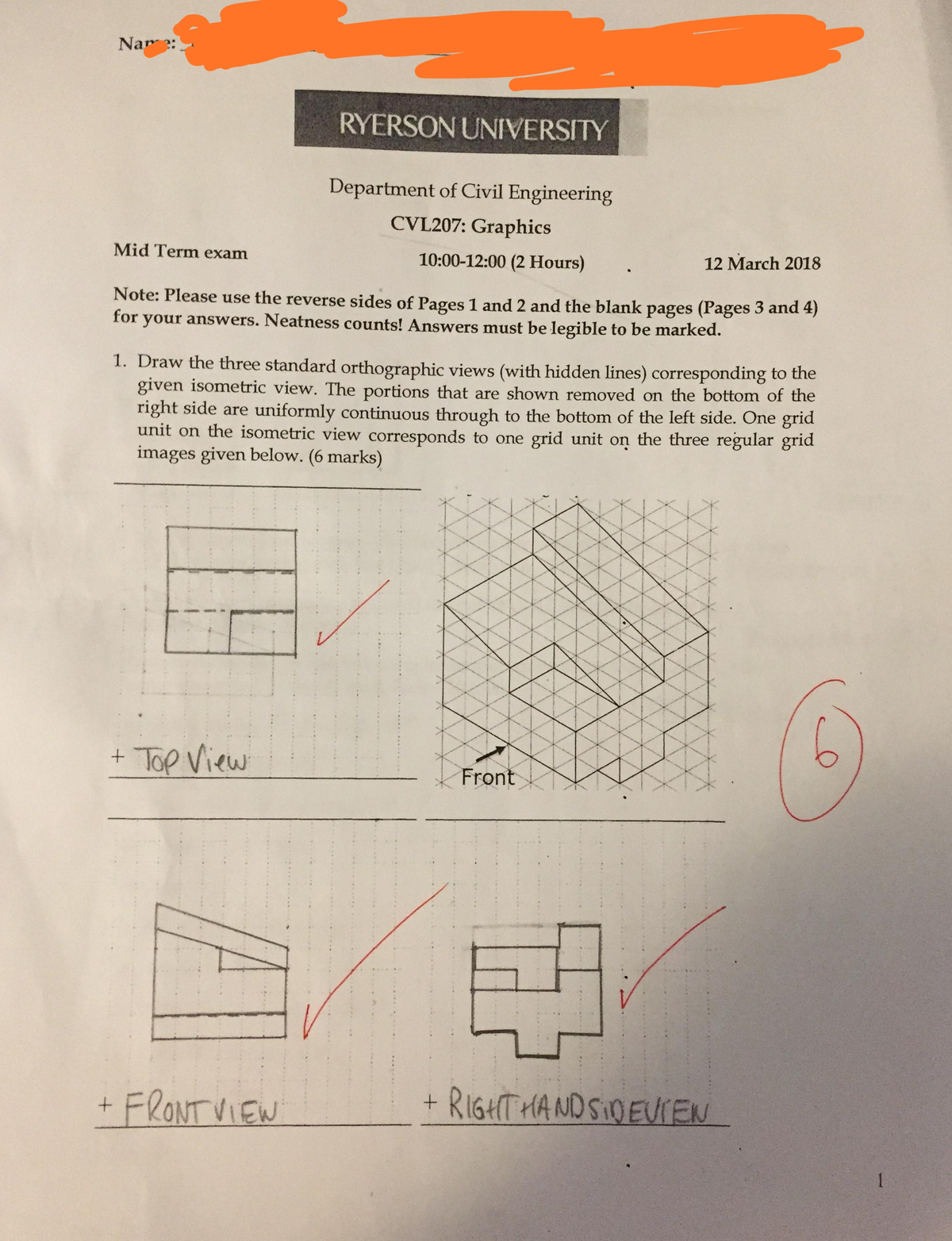 CVL 207 Winter 2018 Midterm Exam: Graphics & Engineering Drawings - Studocu