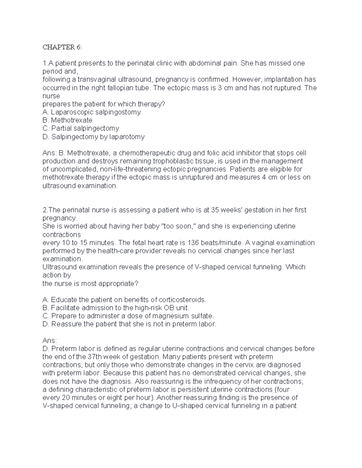 Ch. 6 Essential Insights on Managing Pregnancy Complications - Studocu