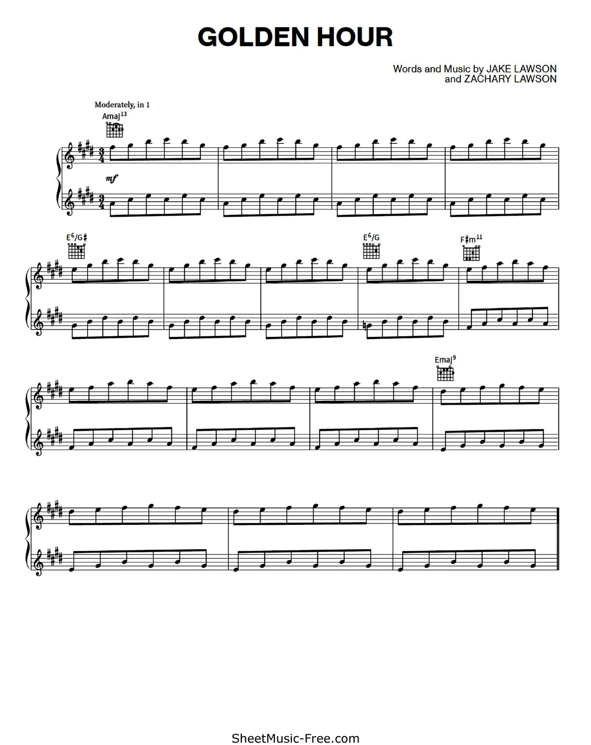 Golden Hour Sheet Music Analysis (Course Code: JVKE) - Studocu