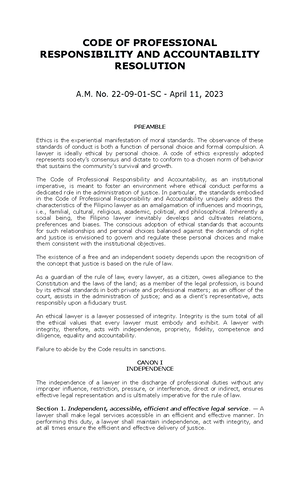 LE Anciano CH1&2 - Summary Juris Doctor - 6 BASIC LEGAL ETHICS BASED ON ...