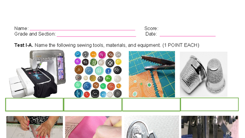 4ME-TQ - Sewing Tools and Equipment Exam Guide - Studocu