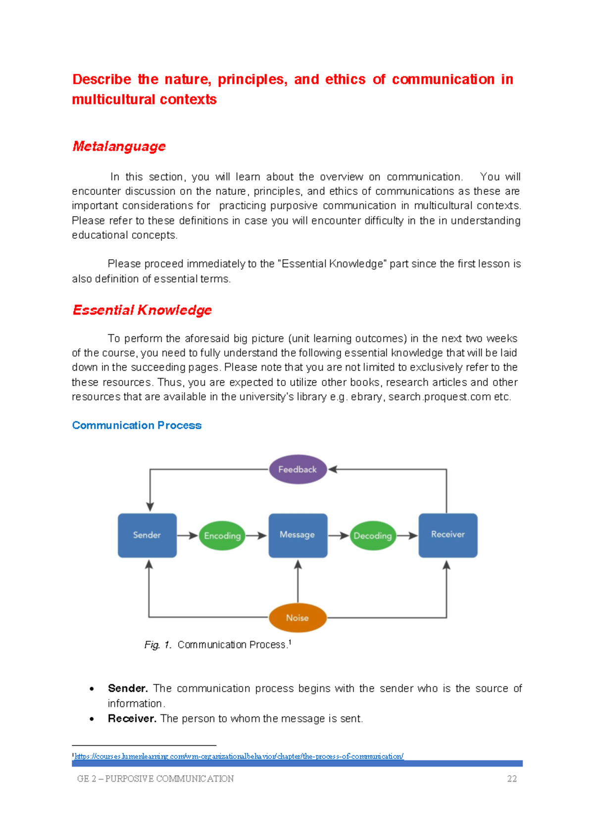 WEEK 1-2 Lecture 2 - Communication Nature, Principles & Ethics Notes ...