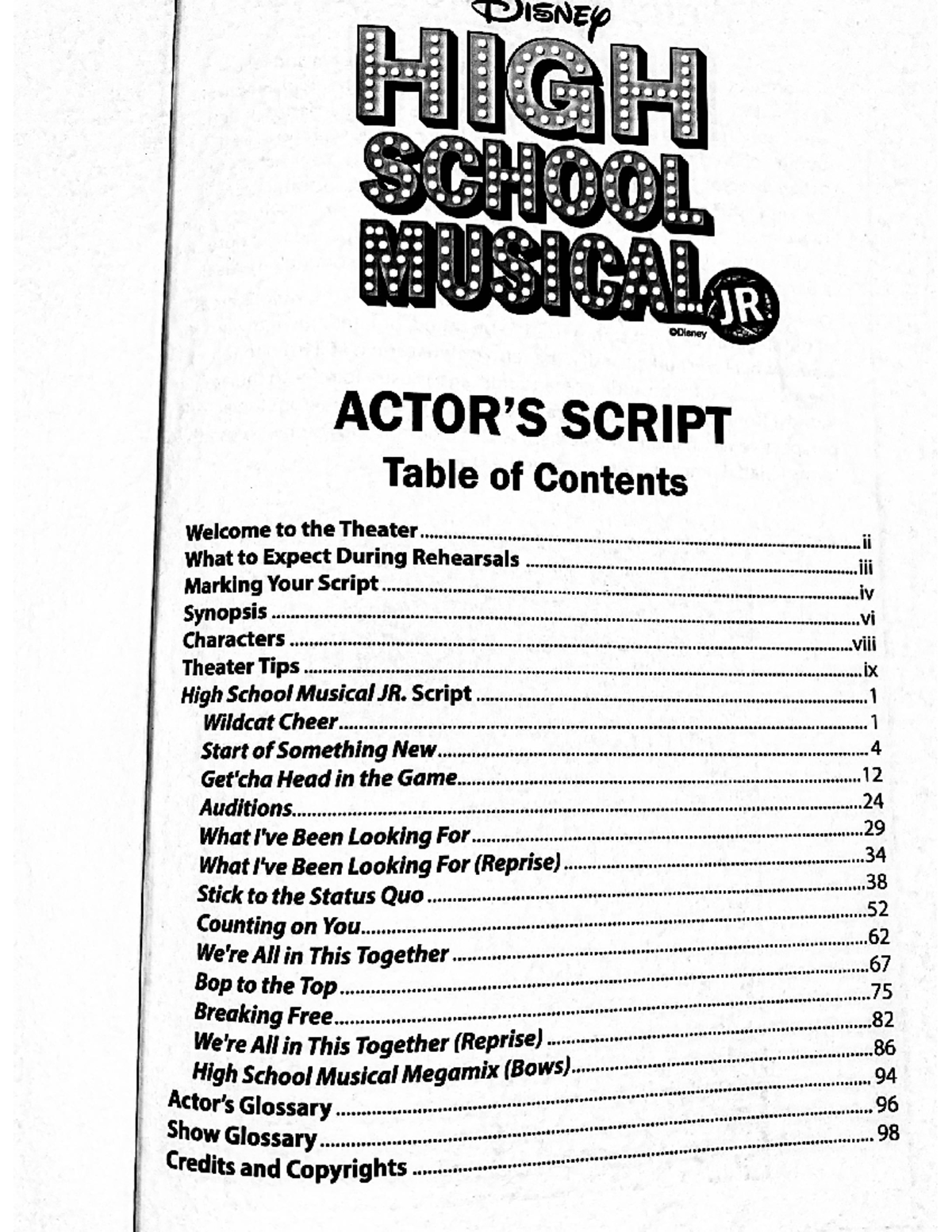 High School Musical JR. Complete Script for Disney Productions - Studocu