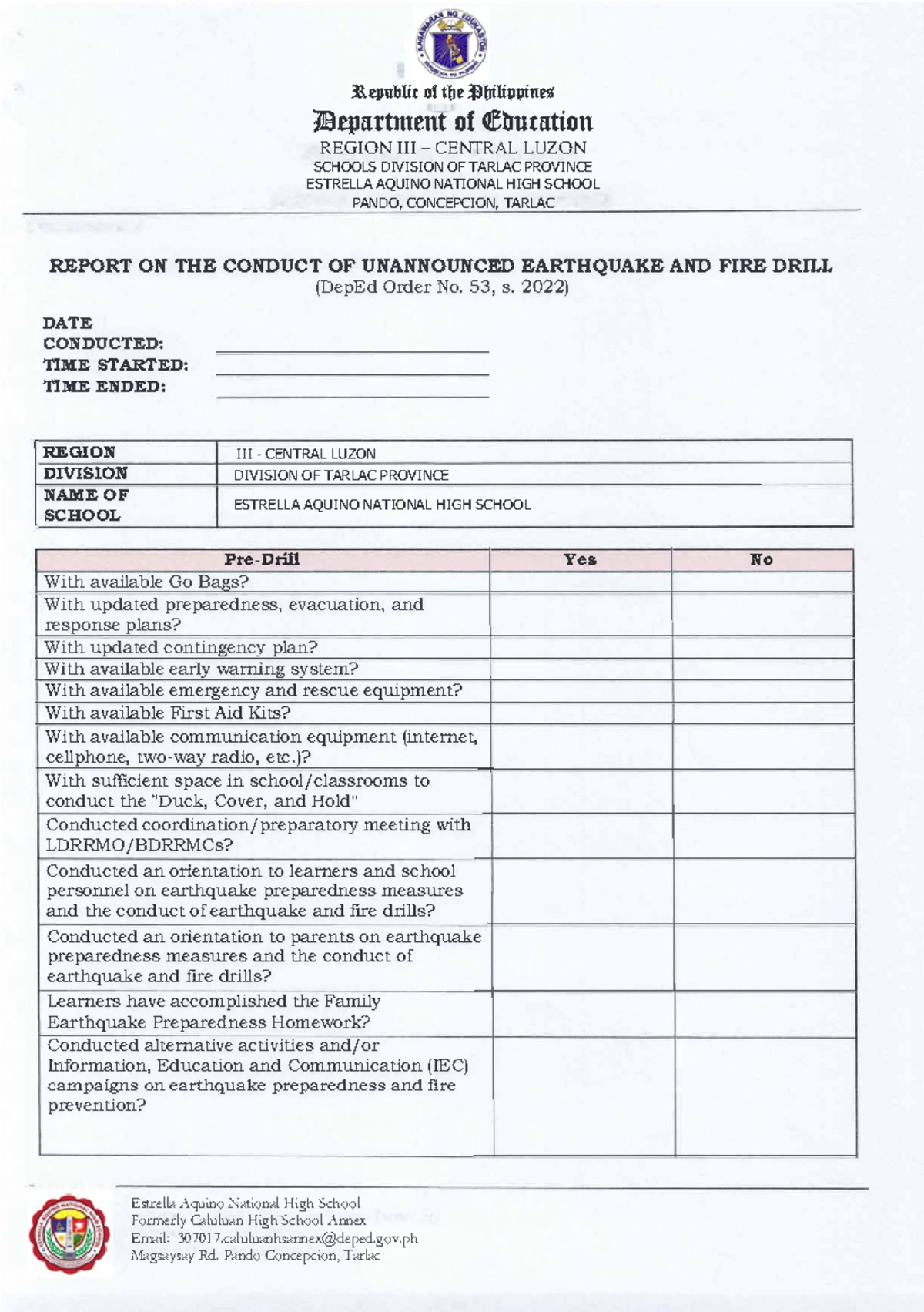 DRRR-Second Quarter Examination with Table of Specification - Disaster ...