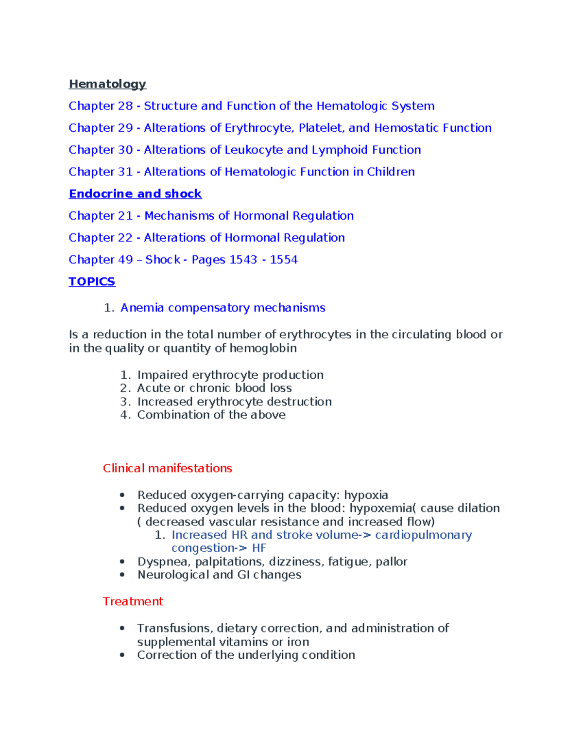 Hematology & Endocrine Exam 2 Study Guide: Key Concepts & Mechanisms ...