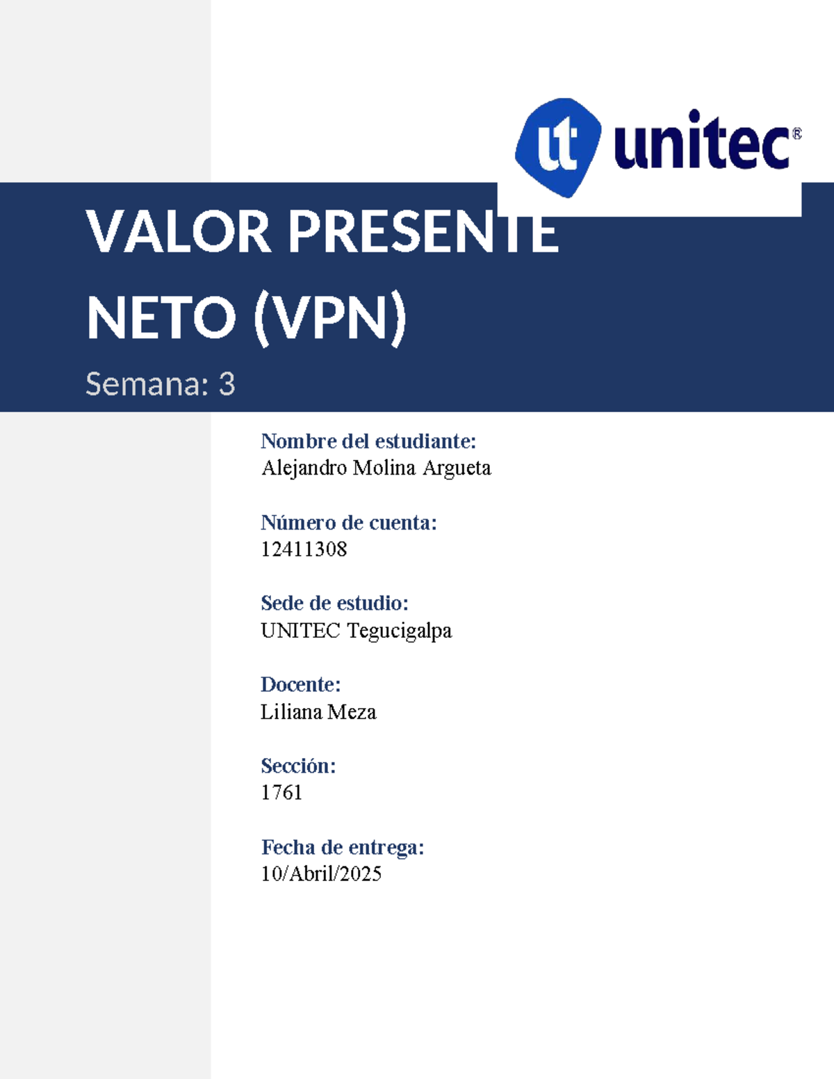 VPN: Valor Presente Neto - Conceptos y Cálculo Esencial - Studocu