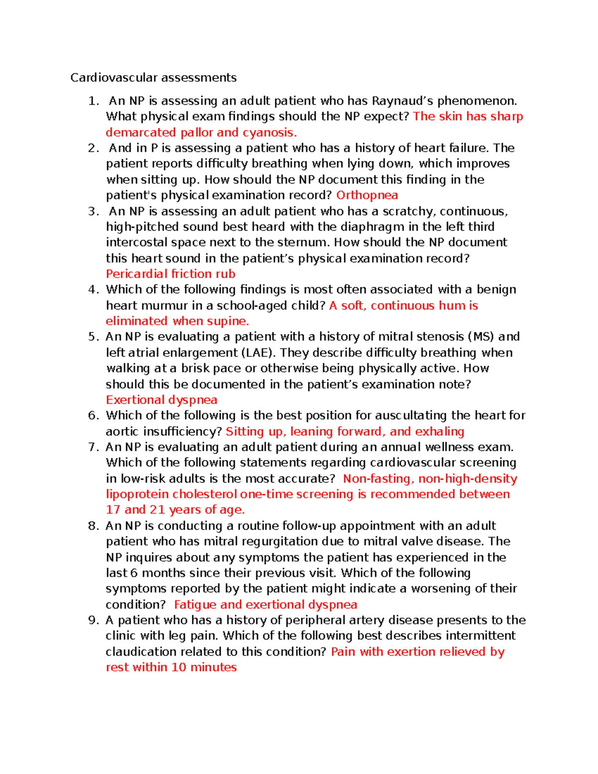 Cardiovascular Assessment Overview for NPs: Key Findings & Conditions ...