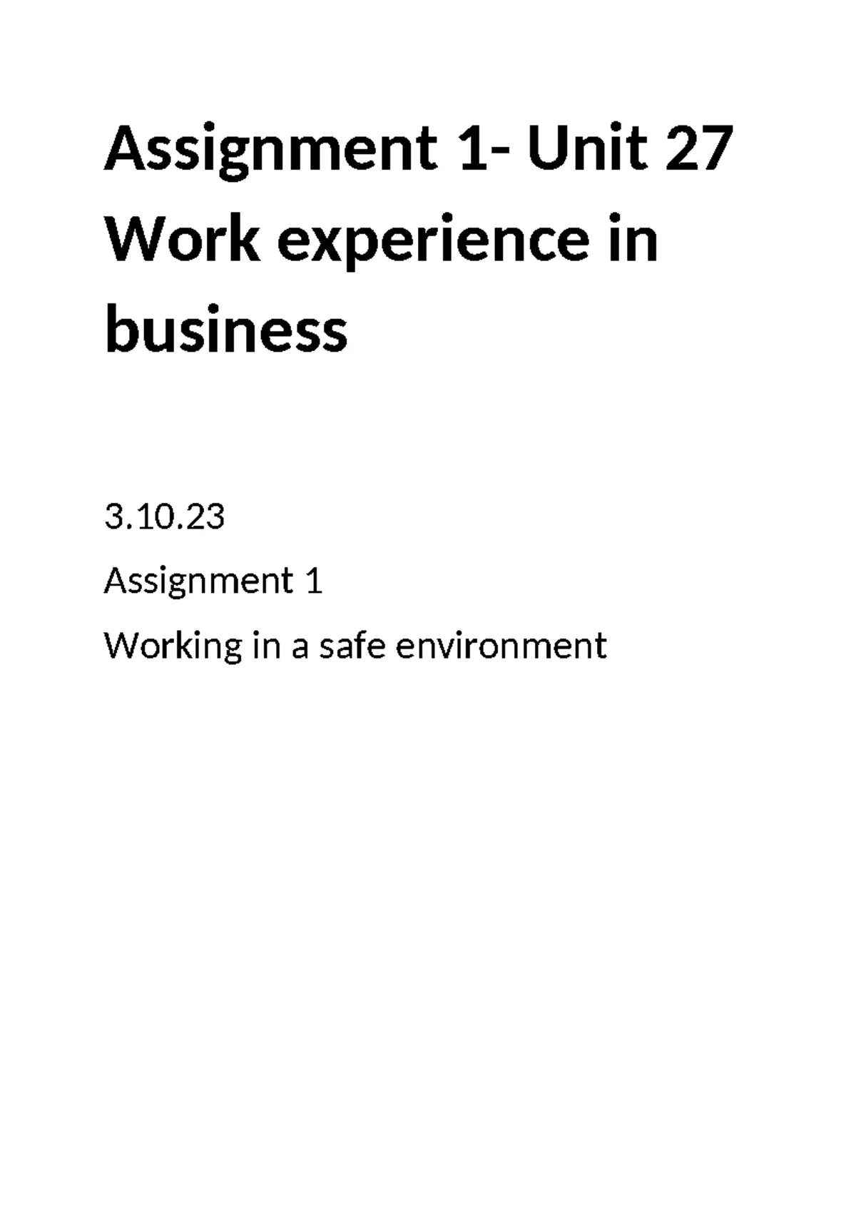 Business Level 3 - Unit 21 - Assignment 1: Employee Training ...
