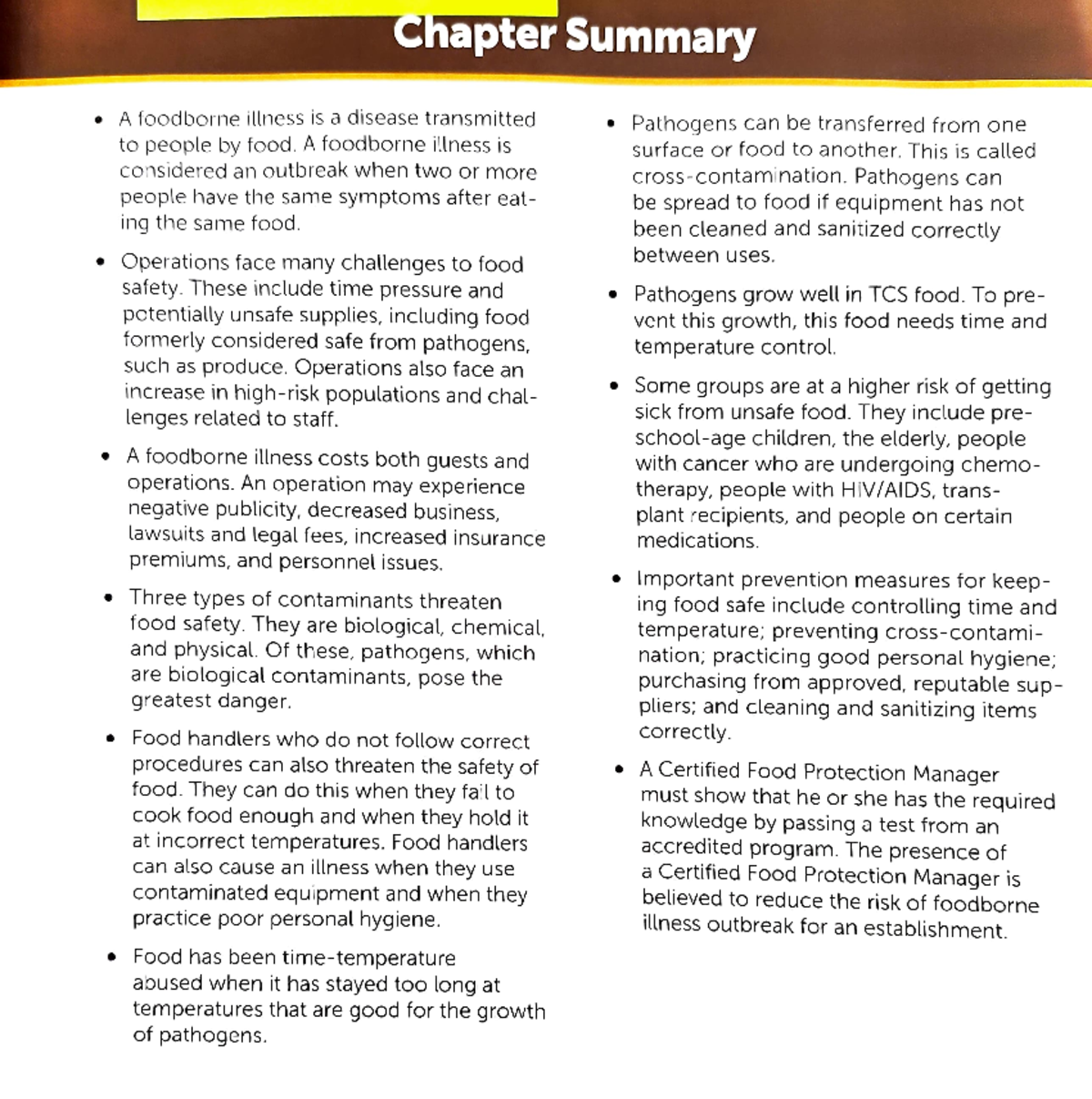 ServSafe Course: Food Safety Guidelines and Best Practices - Chapter ...