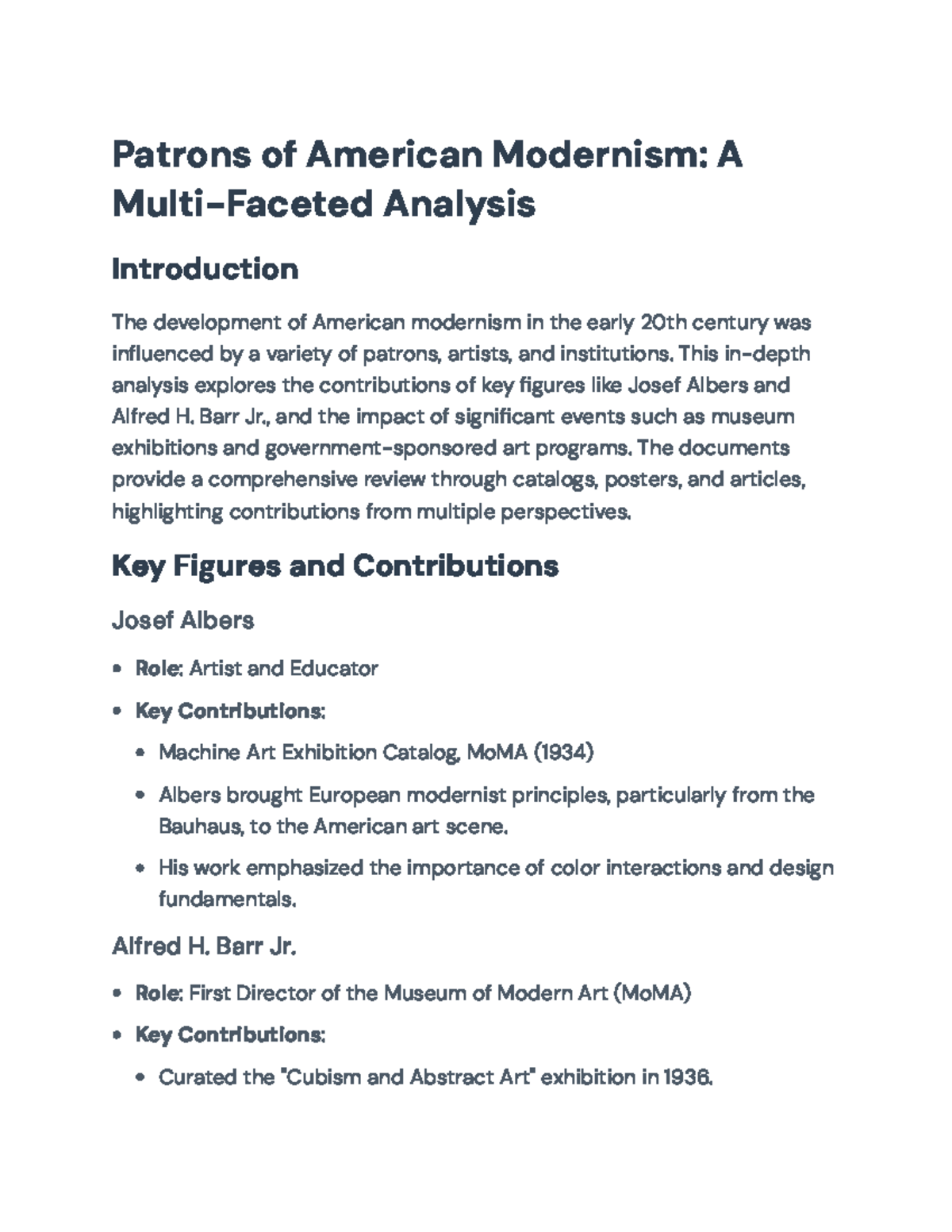 Patrons of American Modernism: Influential Figures and Programs ...