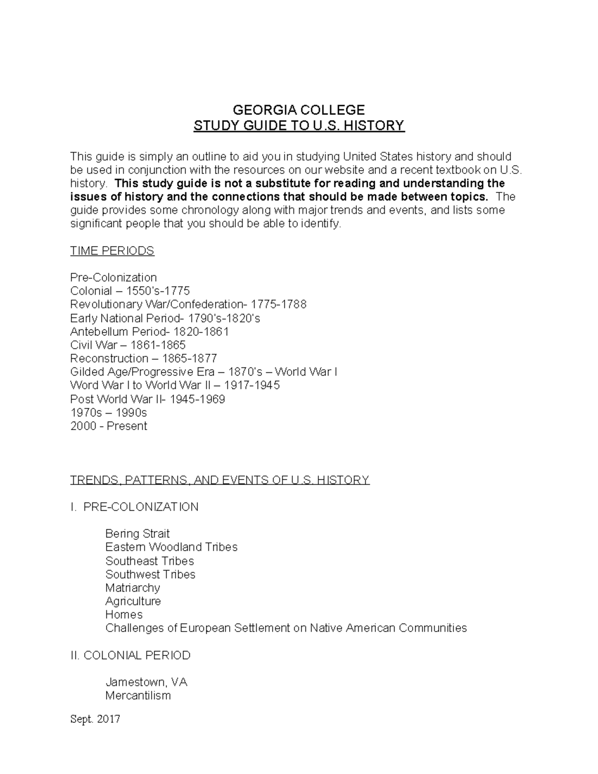 U.S. History Study Guide: Key Events & Trends Overview - Studocu