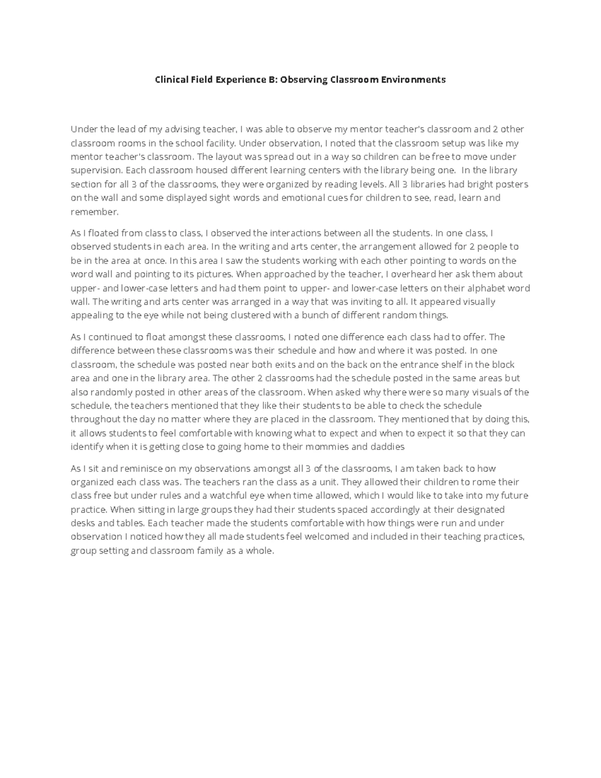 Practicum Field Experience Activities for SPED 2024 at GCU - Studocu