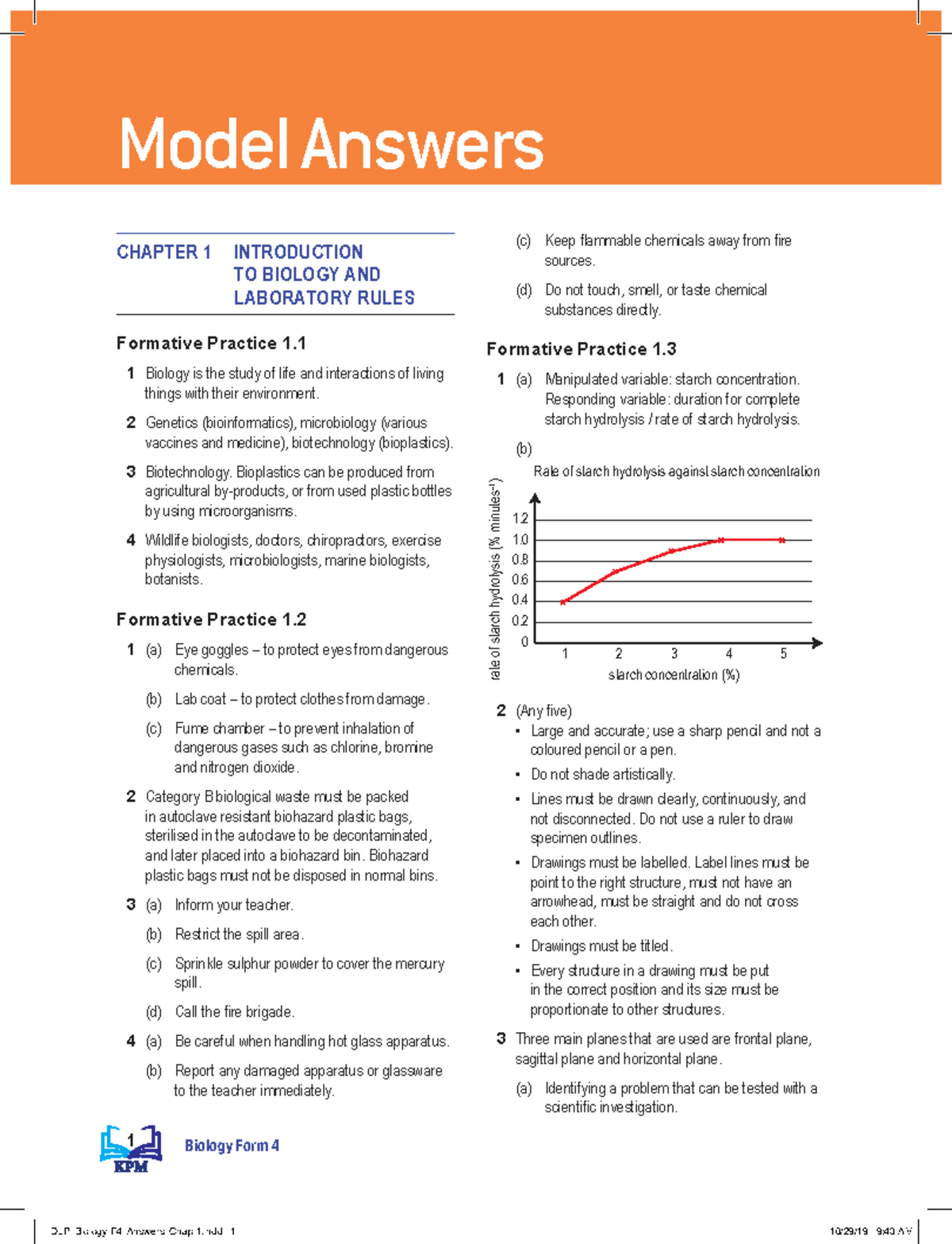 Model Answers for Biology Form 4 DLP - Chapters 1 to 7 - Studocu