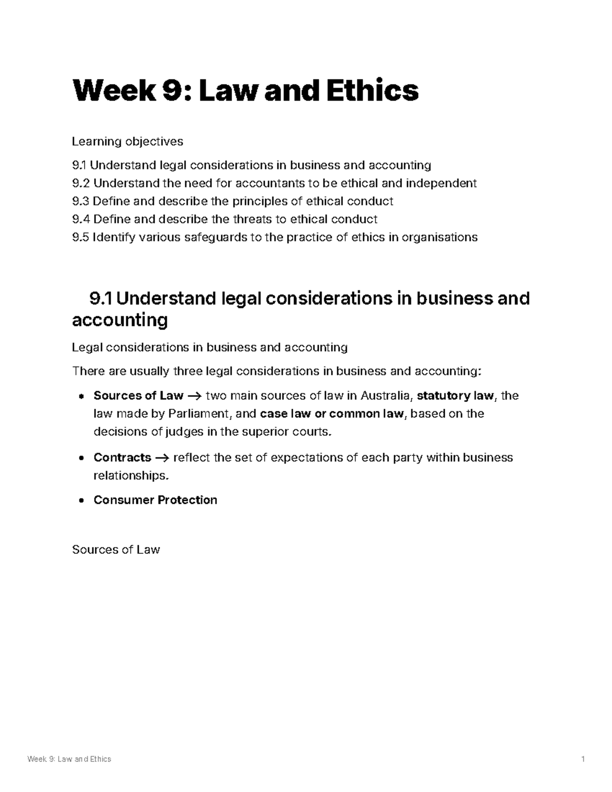 Week 9: Law and Ethics - Understanding Legal and Ethical Principles ...
