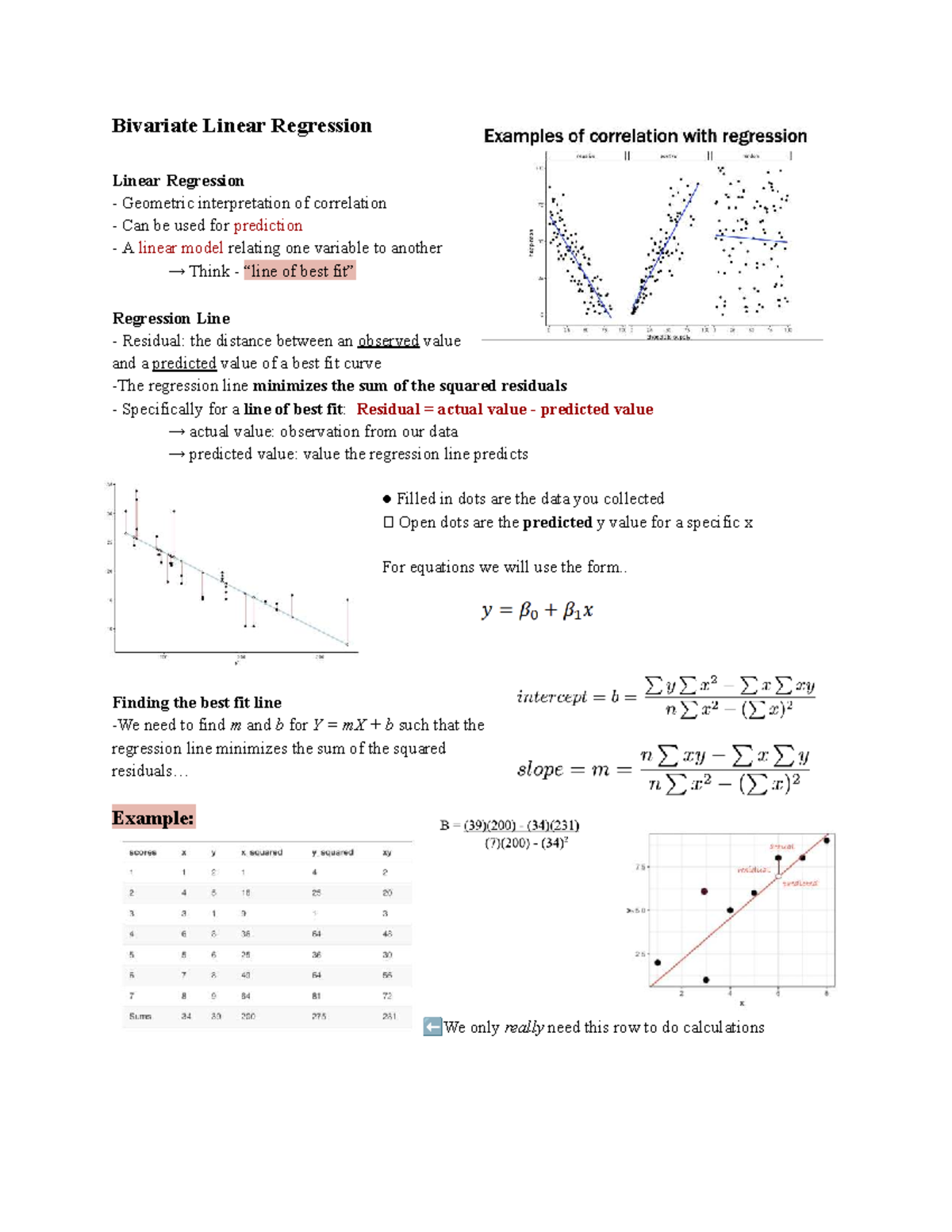 Lecture 3 - Bivariate Linear Regression Concepts and Applications - Studocu