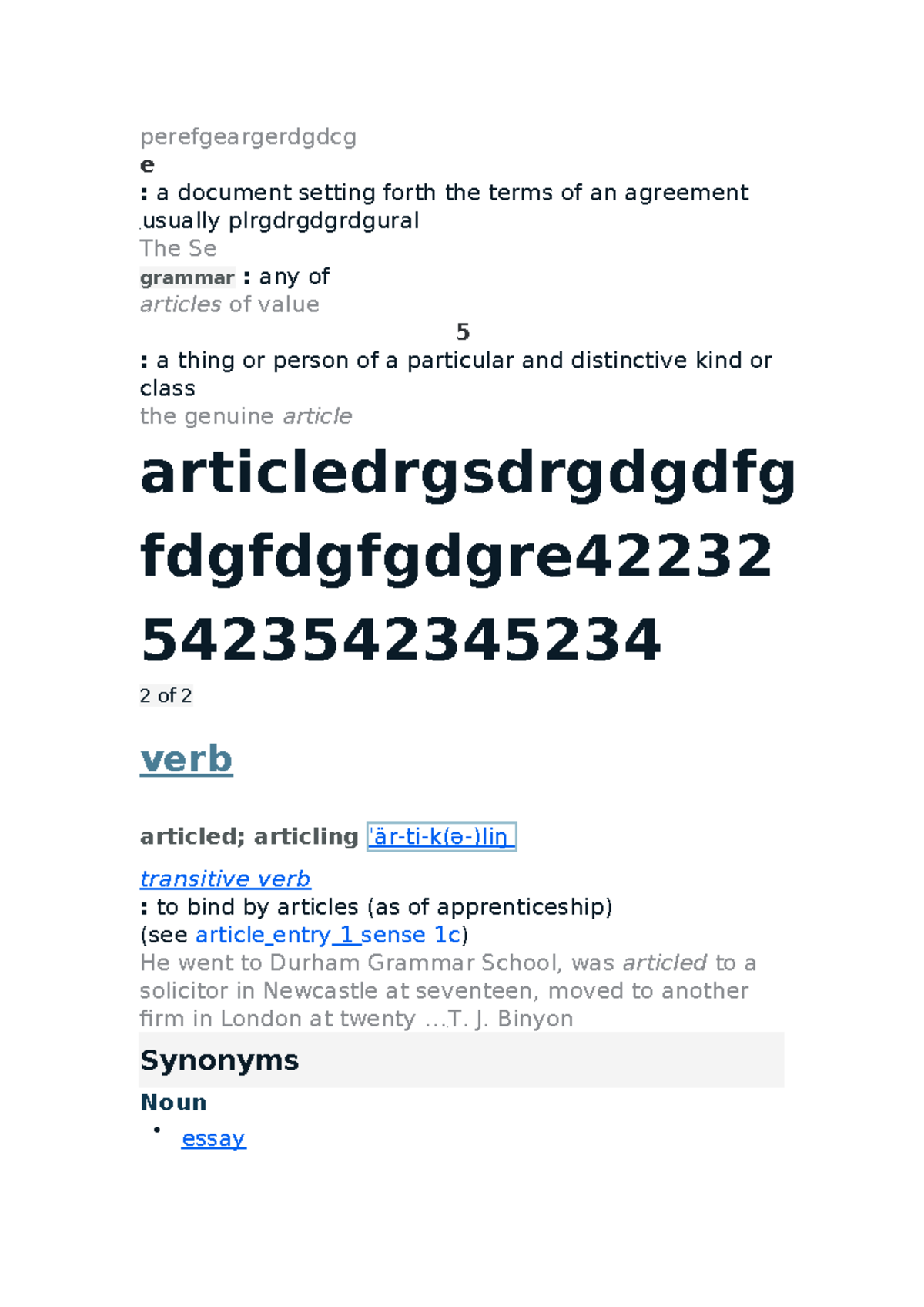 Article Overview: Understanding the Definition and Usage - Studocu