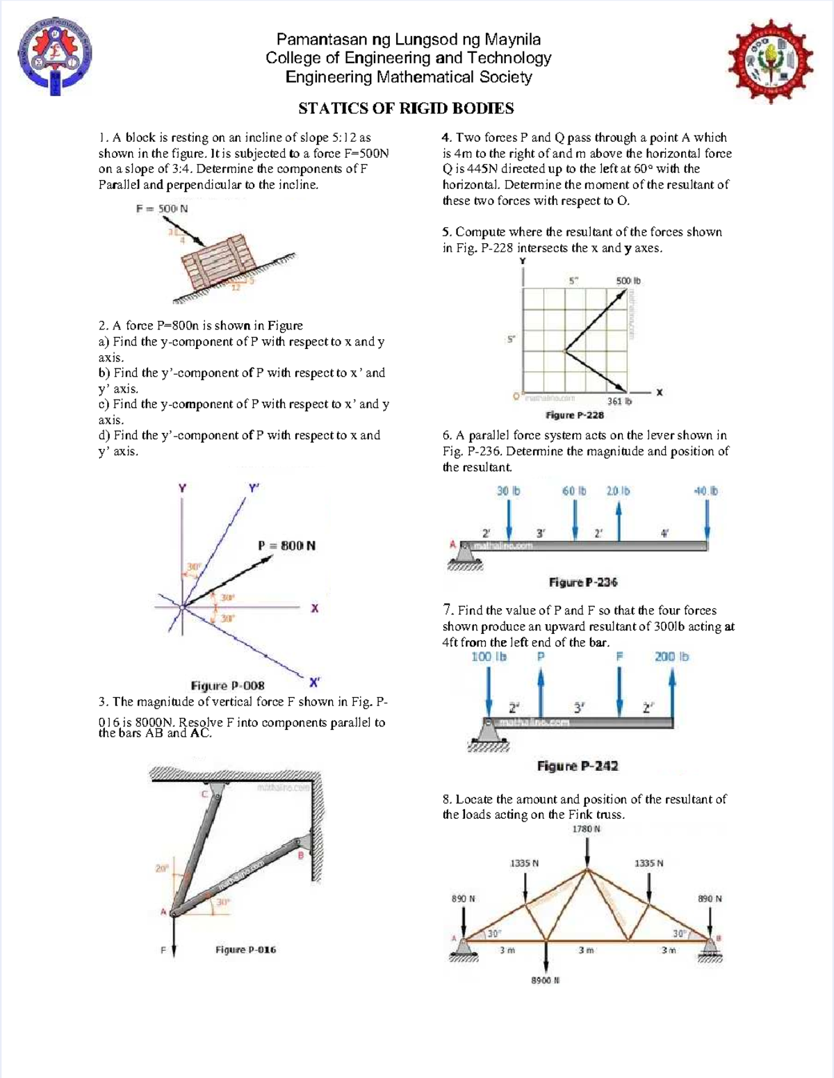Pdf-STATICS OF RIGID BODIES Midterm Reviewer - Studocu