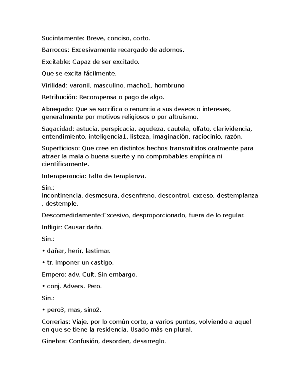 Glosario 1er cuento linguistica - Sucintamente: Breve, conciso, corto ...