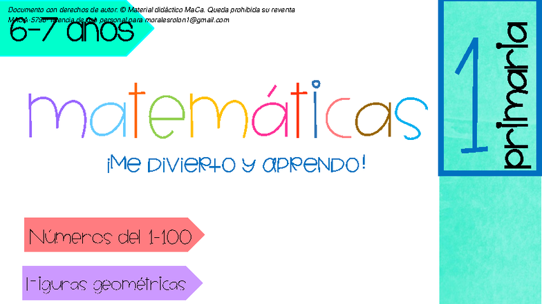 Material Didáctico de Matemáticas 1 Primaria - MACA-V1 - Studocu
